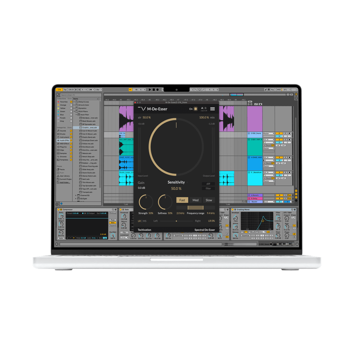 Techivation M-De-Esser: Speed, transparency, precision. Try it now!