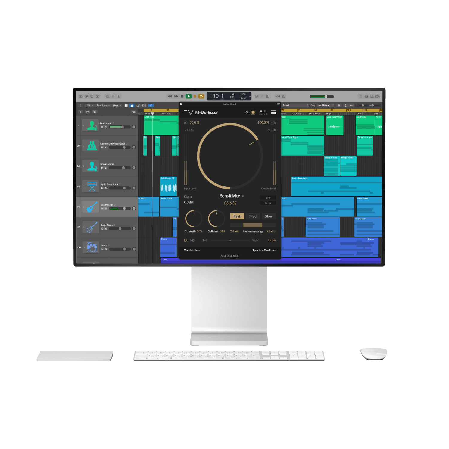 Techivation M-De-Esser: Speed, transparency, precision. Try it now!